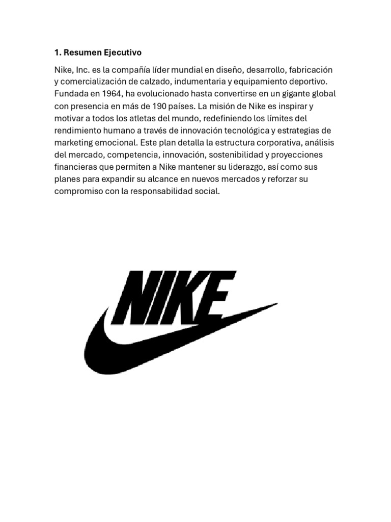 Idea de negocio de Nike: Innovación y expansión | PDF | Nike | Marketing