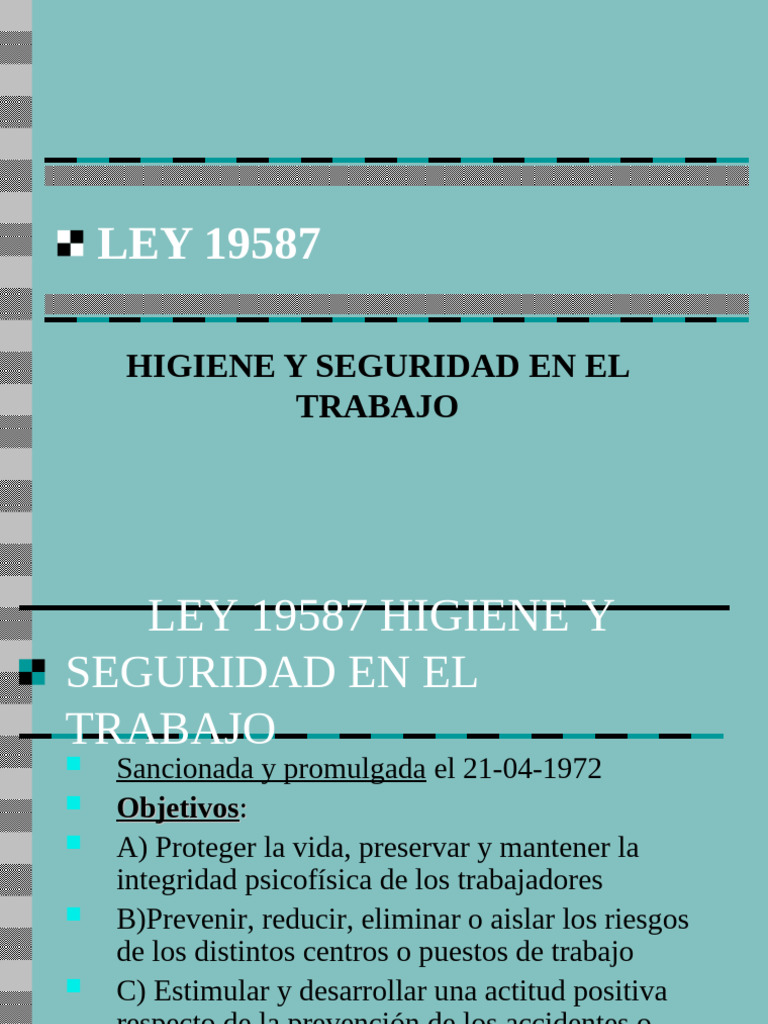 Ley 19587 | PDF | Valores | Higiene