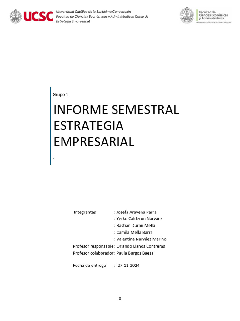 Informe Final Estrategia Empresarial | PDF | Bebida | Logística