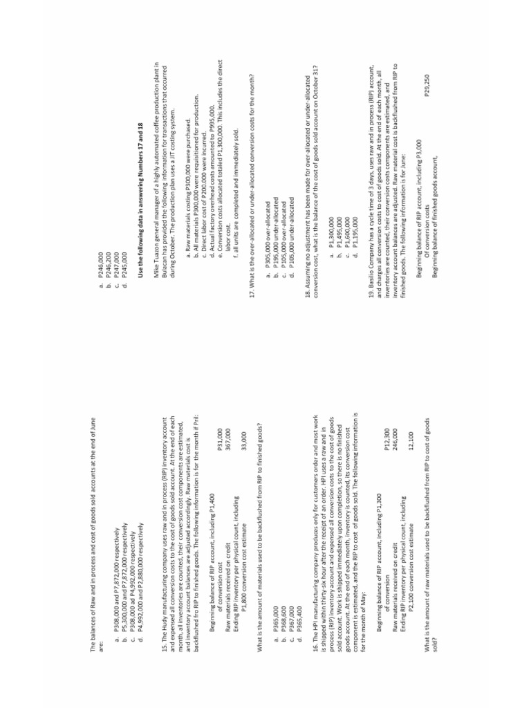 Backflush Costing1 | PDF