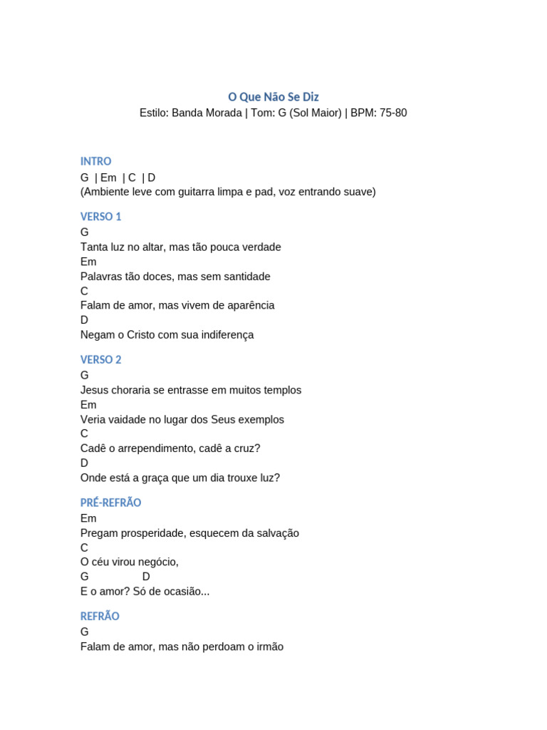 O Que Nao Se Diz Letra Cifrada | PDF