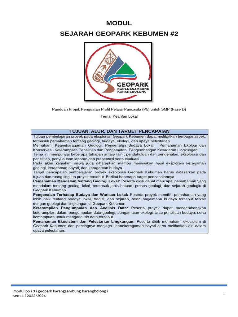 Geopark - Sejarah Geopark Kebumen | PDF