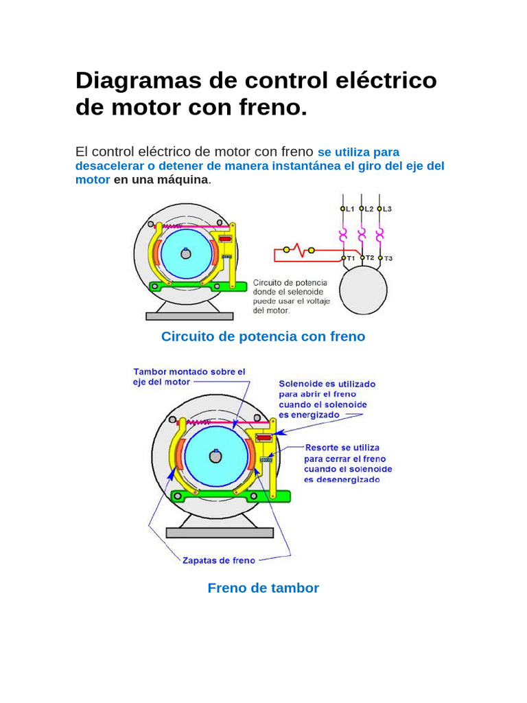 Diagramas de control de motores con freno | PDF