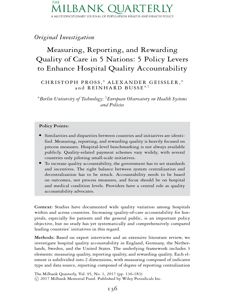 Measuring, Reporting, and Rewarding | PDF | Hospital | Coronary Artery ...
