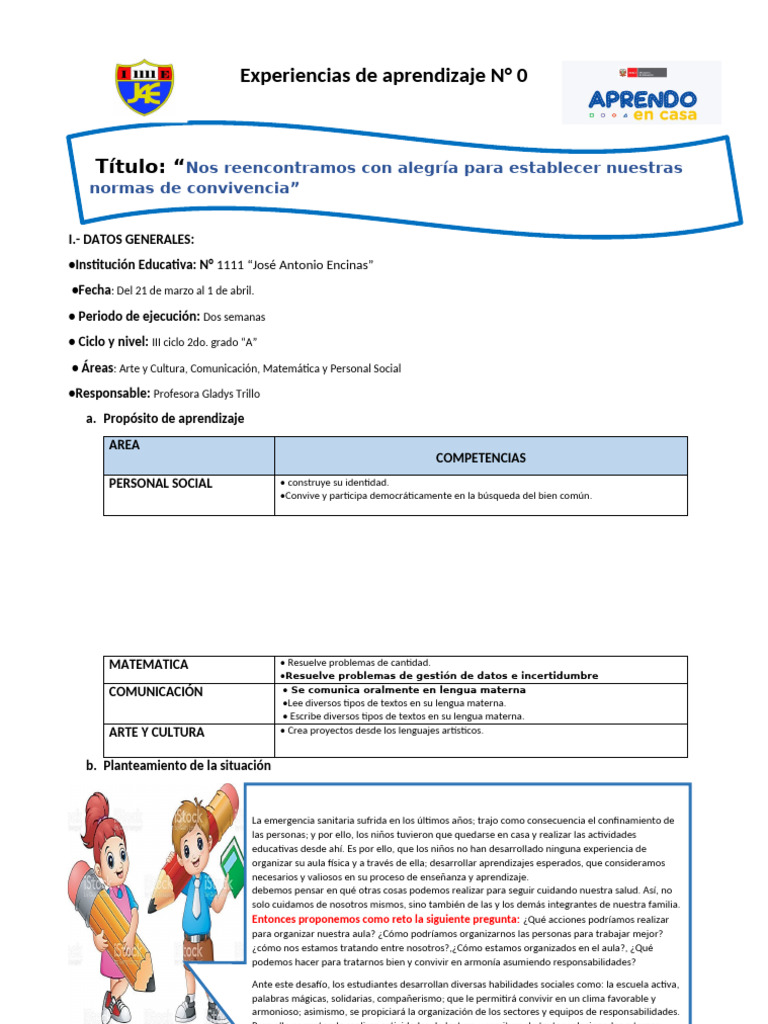 Experiencia de Aprendizaje N ° 1 - 2022 | PDF | Evaluación | Aprendizaje