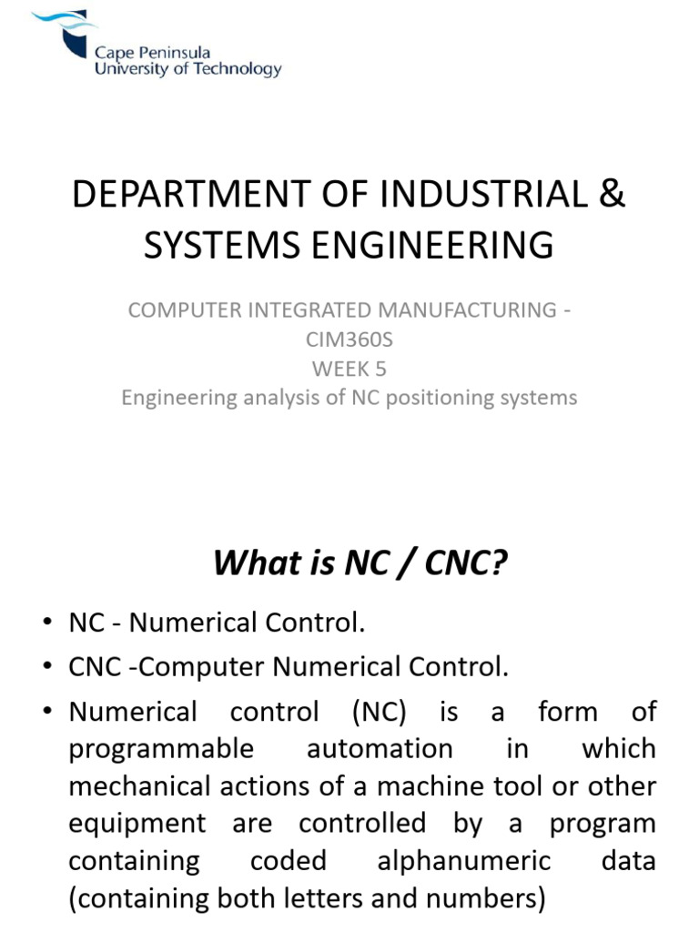 NC and CNC Positioning Systems Explained | PDF | Numerical Control ...