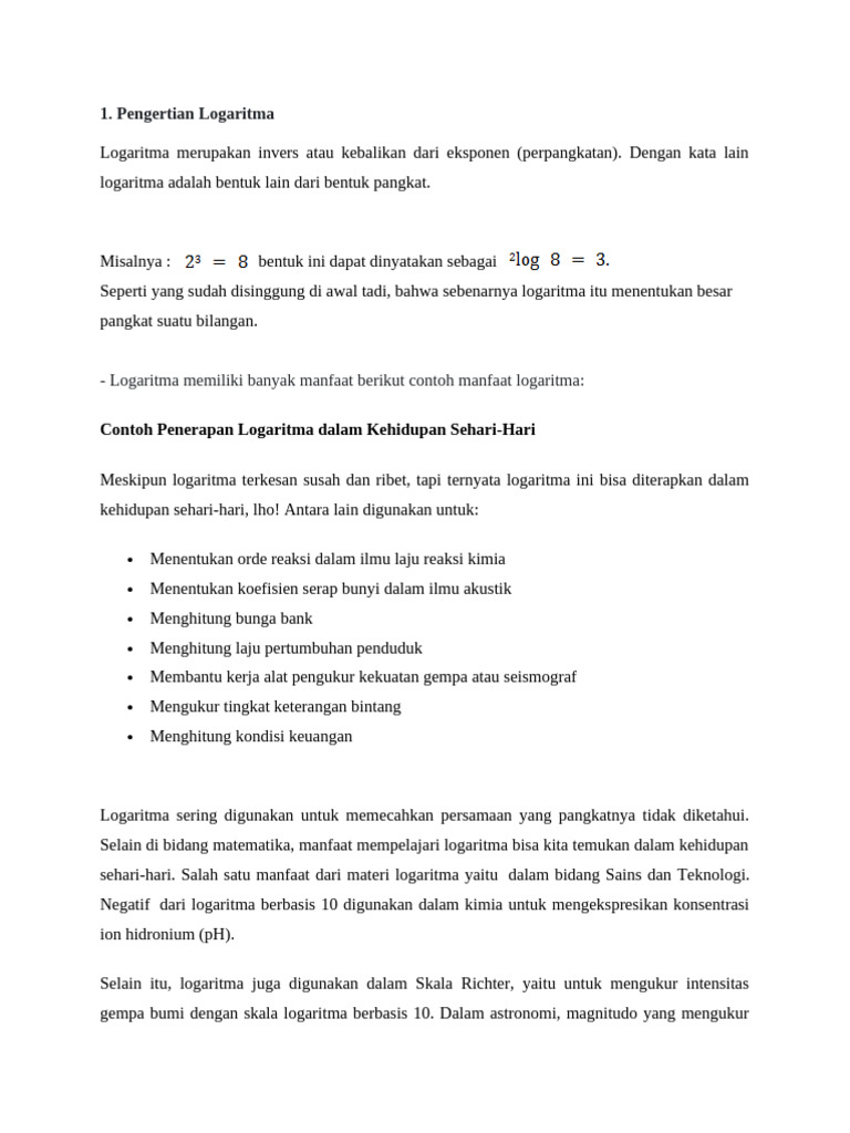 Makalah Logaritma 2 | PDF