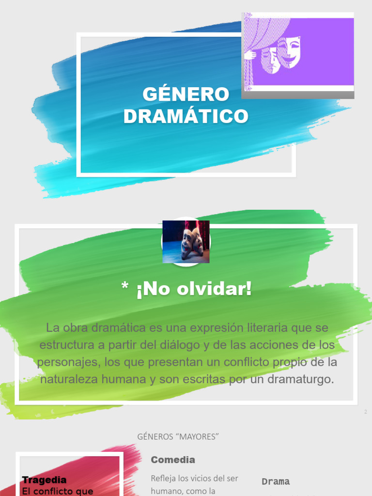 Género Dramático 8° Repaso | PDF | Comedia | Monólogo