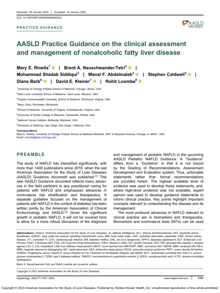 Aasld Practice Guidance On The Clinical Assessment.31 | PDF | Cirrhosis ...