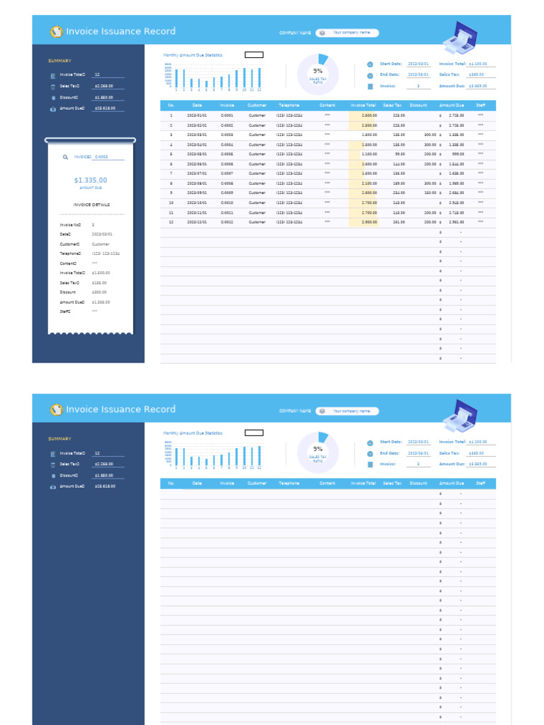 Invoice Issuance Record1 | PDF | Invoice | Business Documents
