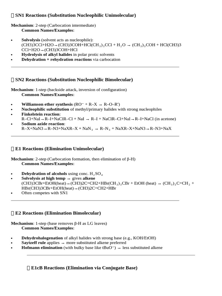 SN1 Reactions | PDF