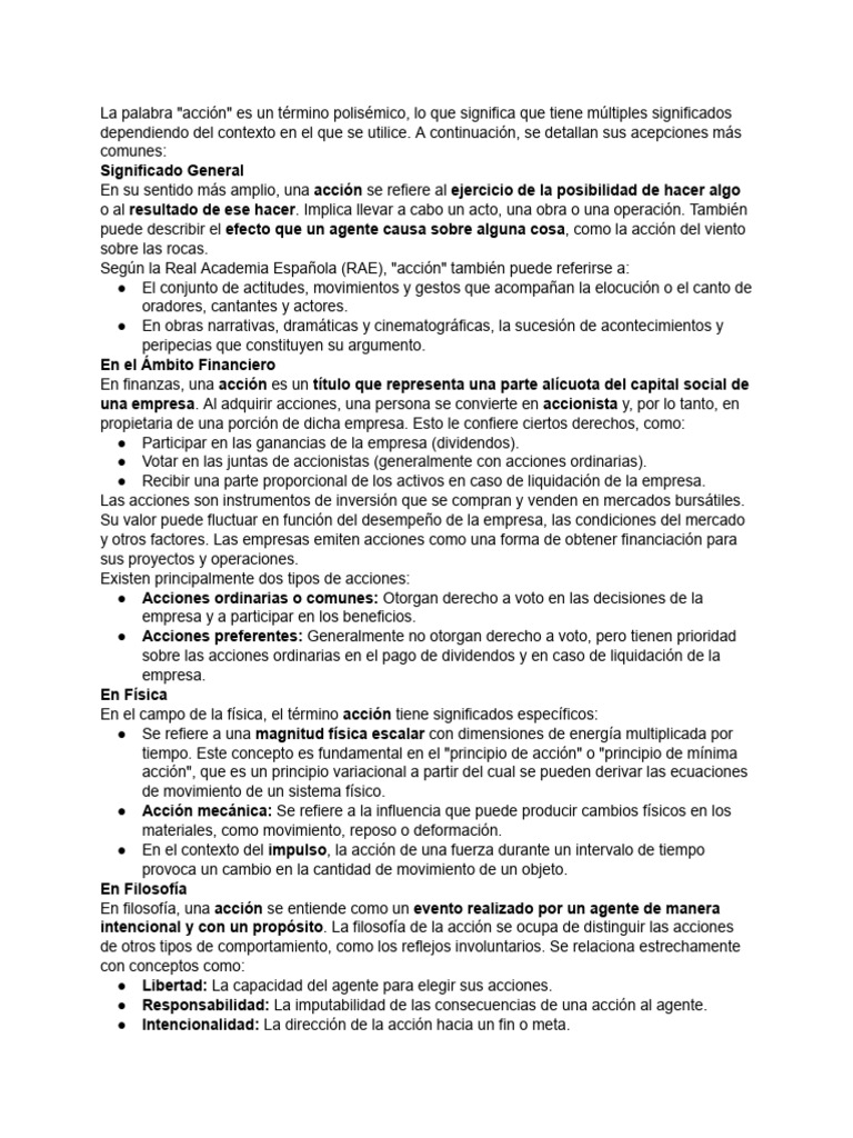 Que Es La Acción | PDF | Compartir (Finanzas) | Business
