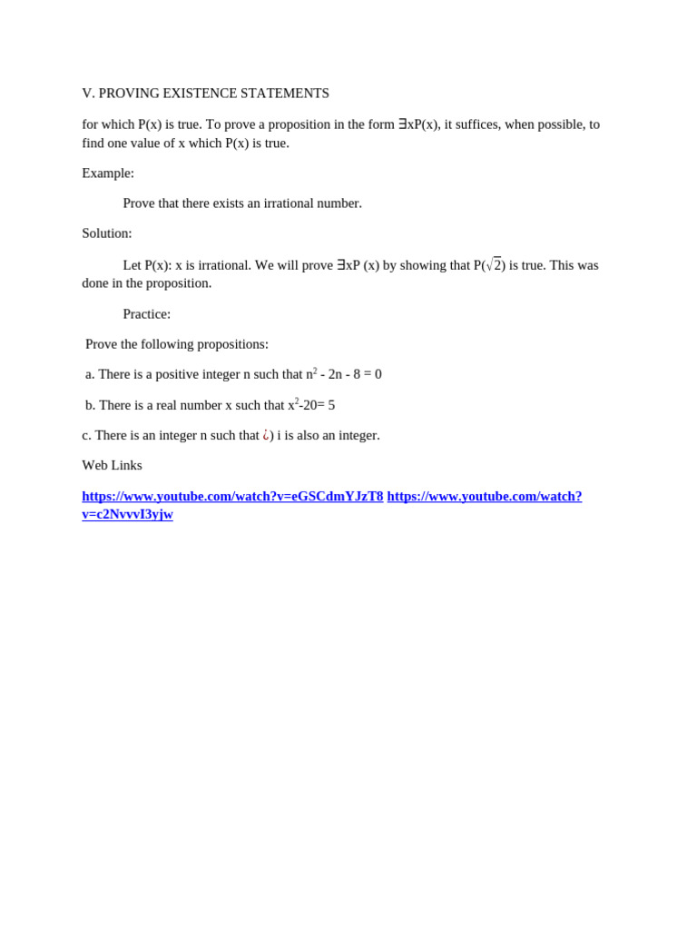 Module in Math 103 Logic and Set Theory Proof-Of-existance | PDF