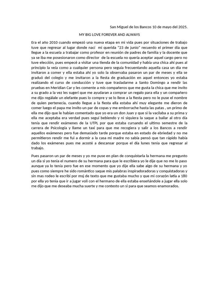 Mi Gran Historia de Amor | PDF