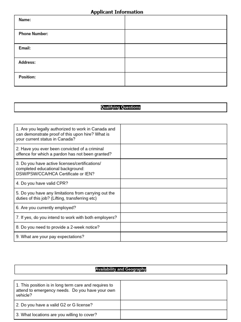 Interview Form | PDF