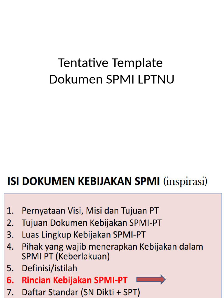 Tentative Template SPMI | PDF