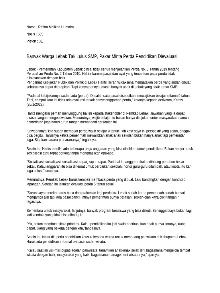 Tugas Tipiring Refina | PDF