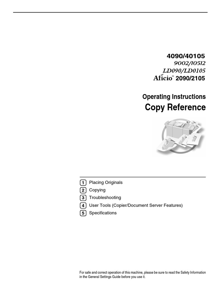 Savin 40105 User Manual | PDF | Image Scanner | Photocopier