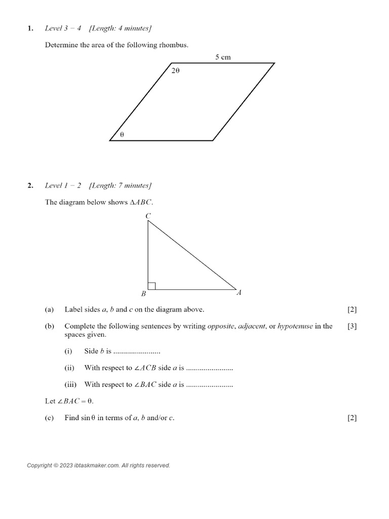 Right_angled_trigo_practice | PDF