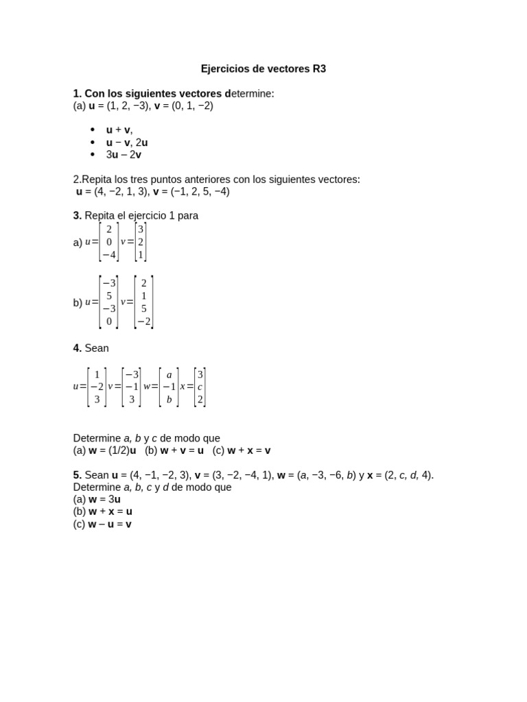 Ejercicios de Vectores R3-1 | PDF