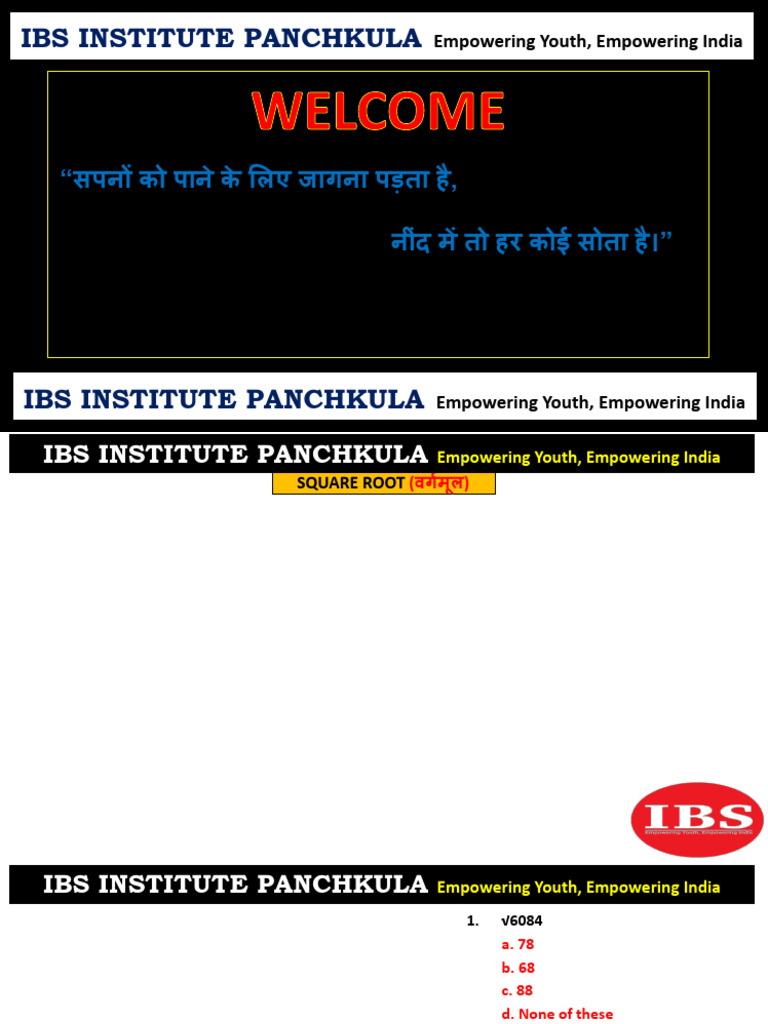8. SQUARE, CUBE ROOT & SURDS & INDICES PPT PDF | PDF | Mathematical Objects | Discrete Mathematics