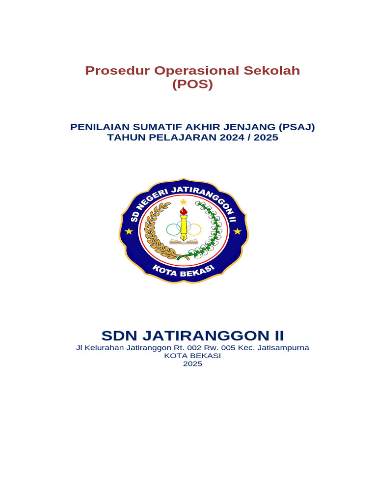 POS PSAJ SDN TAHUN 2024-2025 Lom Edit | PDF