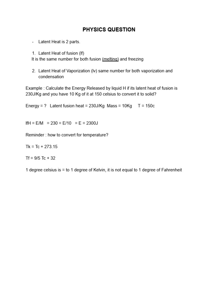 Physics Question | PDF