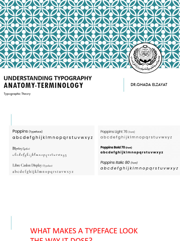 Understanding Anatomy- Terminology DR. Ghada | PDF | Typefaces | Serif