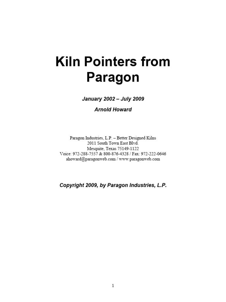 Kiln Pointers Up To July09 | PDF | Thermocouple | Electrical Connector