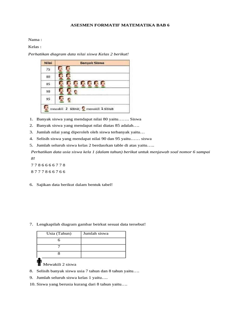 Asesmen Formatif Matematika Bab 6 | PDF