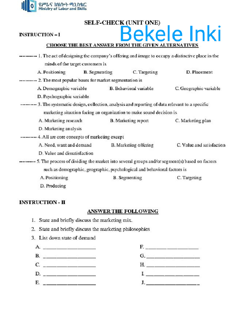 U S College Negele Arsi Campus Question | PDF