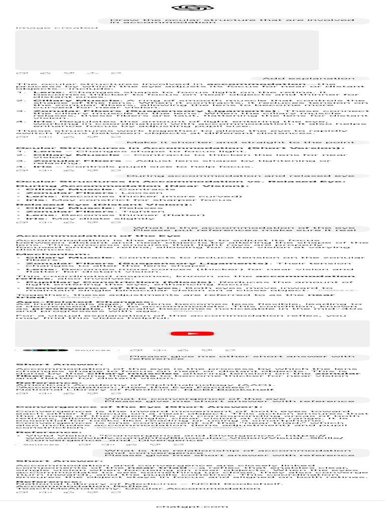 Ocular Accommodation Structures | PDF