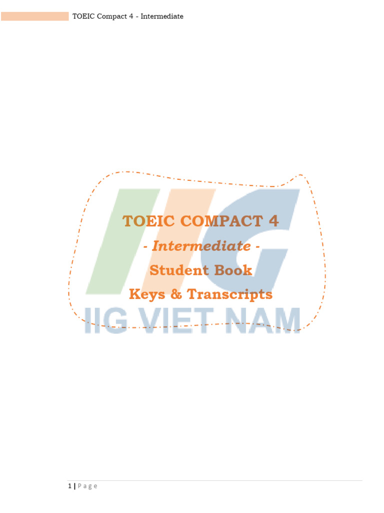 TOEIC Compact 4-Scripts - Keys | PDF | Verb | Linguistics