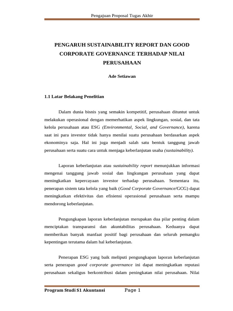 Proposal Pengajuan Judul Skripsi | PDF