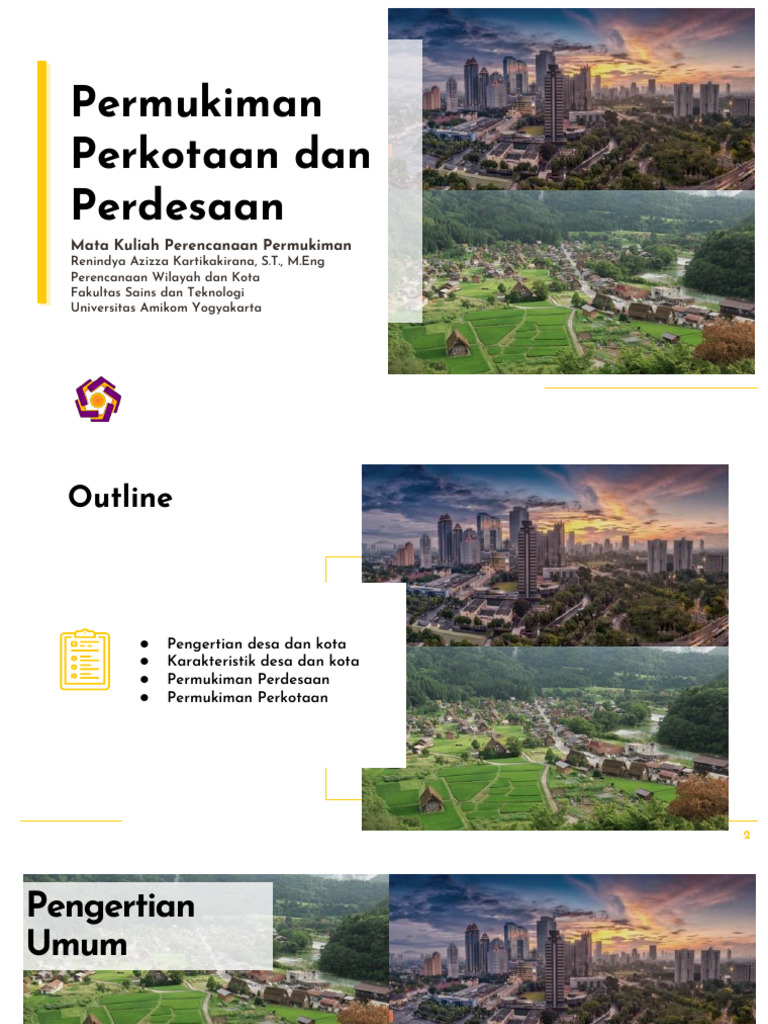 Perbedaan Permukiman Pedesaan dan Perkotaan | PDF