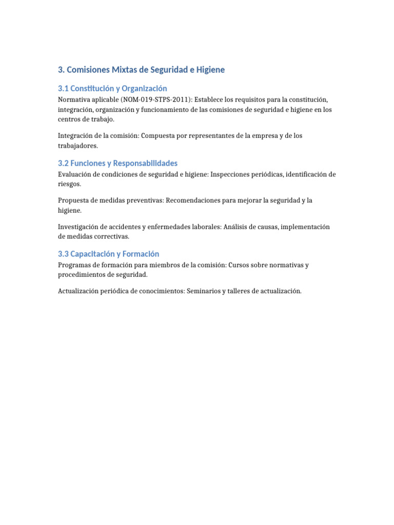 Comisiones Mixtas de Seguridad e Higiene | PDF
