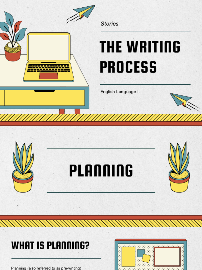 Stages of The Writing Process English Presentation Grey Colourful ...