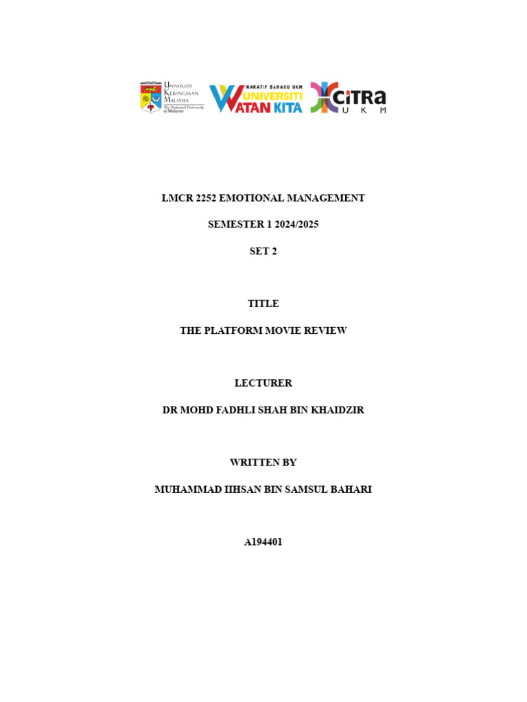 The Platform Movie Review | PDF