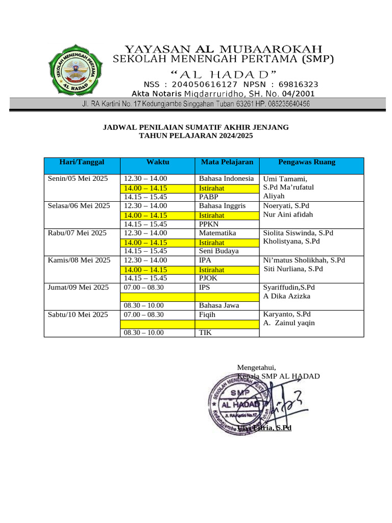 JADWAL PSAJ | PDF