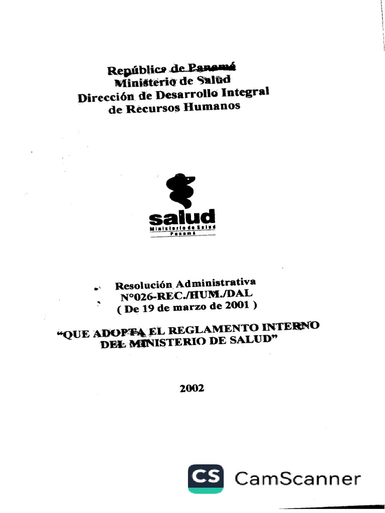 Reglamento Interno Minsa | PDF