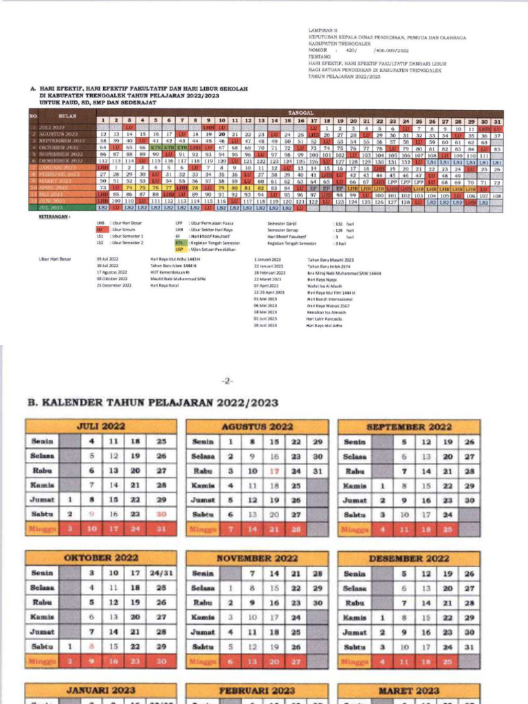 Kalender pendidikan | PDF