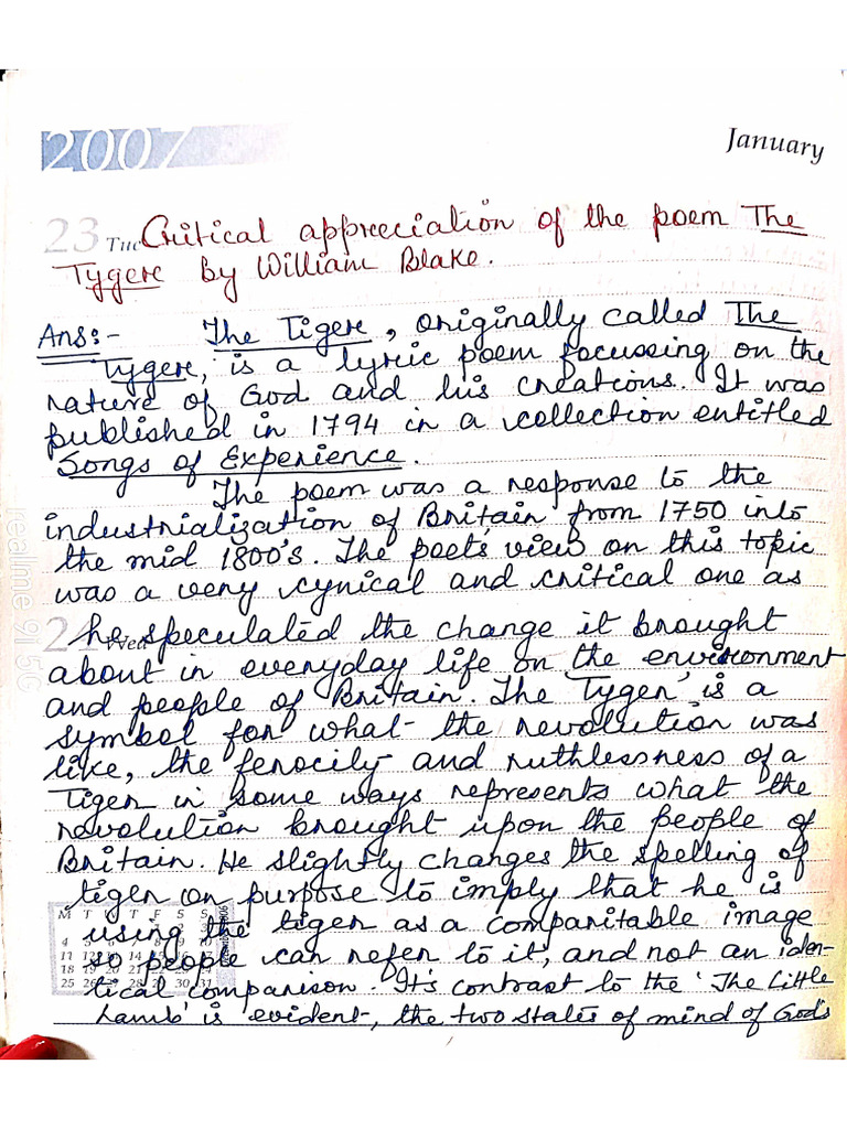 William Blake (The Lamb, The Tyger) & Tintern Abbey | PDF