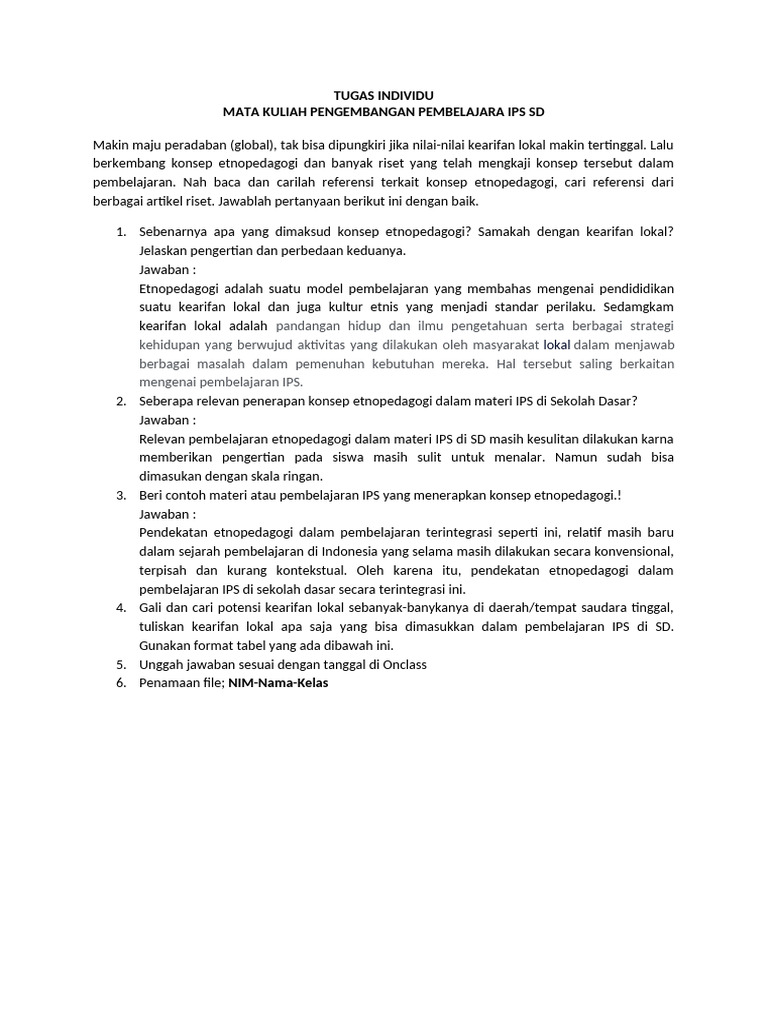 Tugas Individu Pengembangan Materi Ips | PDF