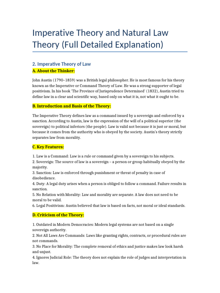 Imperative_and_Natural_Law_Theories_Full_Detailed | PDF | Natural Law ...
