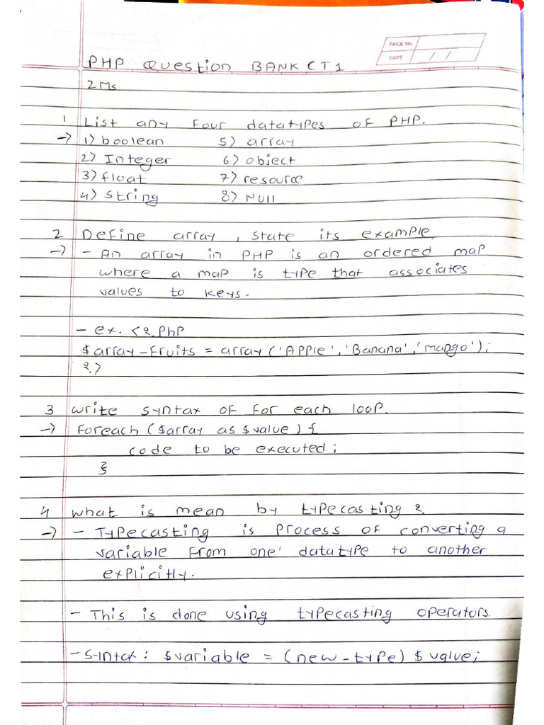 PHP Question Bank | PDF