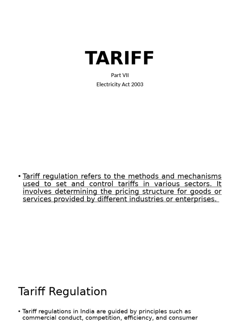 Tariff - Chapter VII - Section 61 - 62 - 63 | PDF | Photovoltaics ...