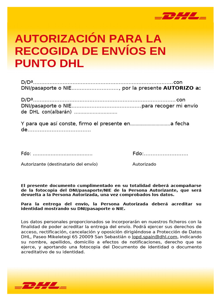 DHL Formato Carta Poder | PDF