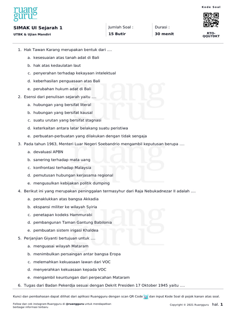 RTO QQU7DKT SIMAKUISejarah1 | PDF
