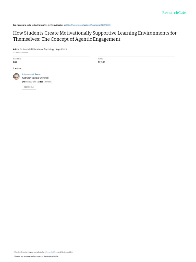 How Students Create Motivationally Supportive Learning Environments ...