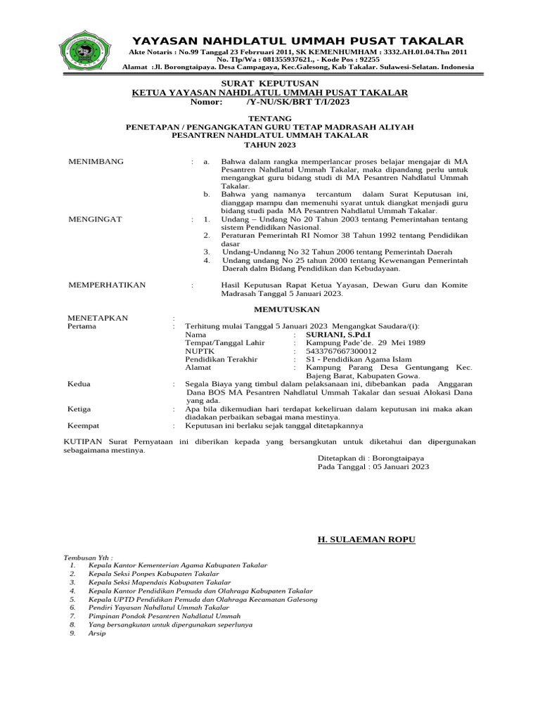 SK Yayasan 2023 | PDF